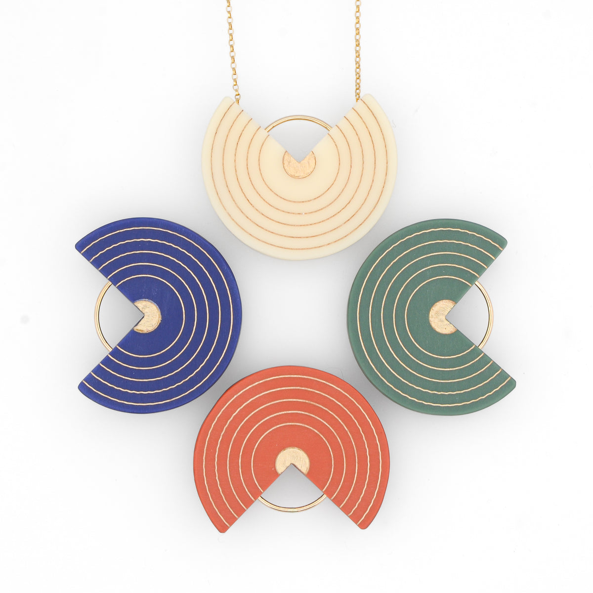 Erika Necklace · Concentric Rings Geometric Shape – Bird of Virtue